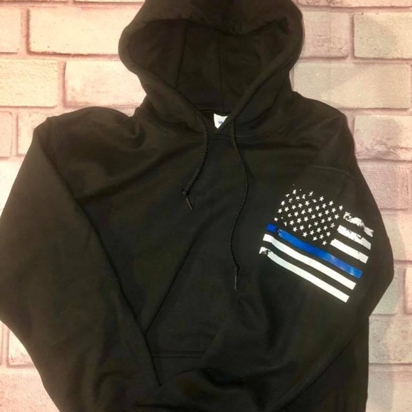 Tops | Thin Blue Line Hoodie | Poshmark